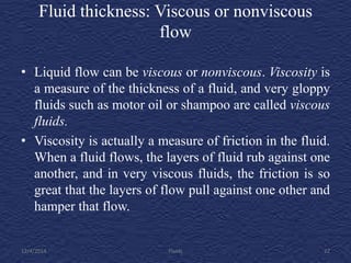 Study of fluids | PPTX | Physics | Science