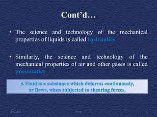 Study of fluids | PPTX