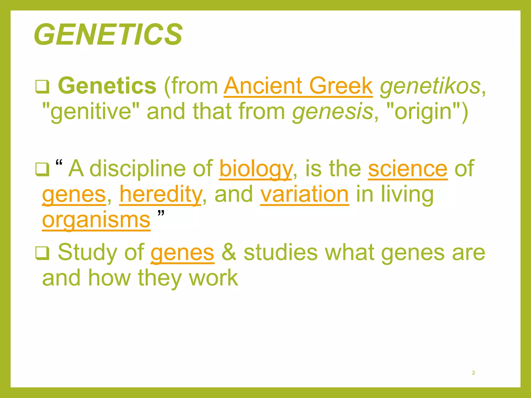importance of genetics | PPTX