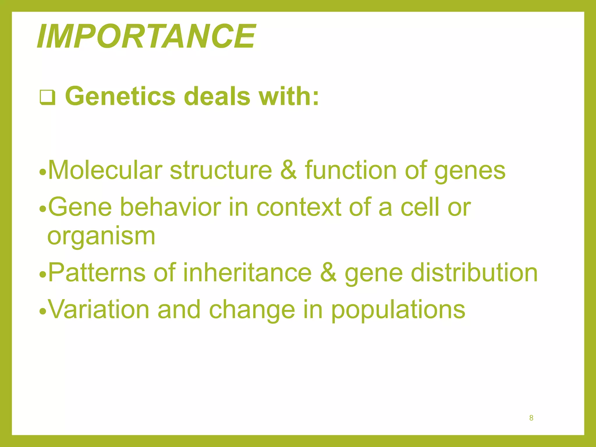 importance of genetics | PPTX