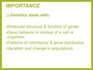 importance of genetics | PPTX