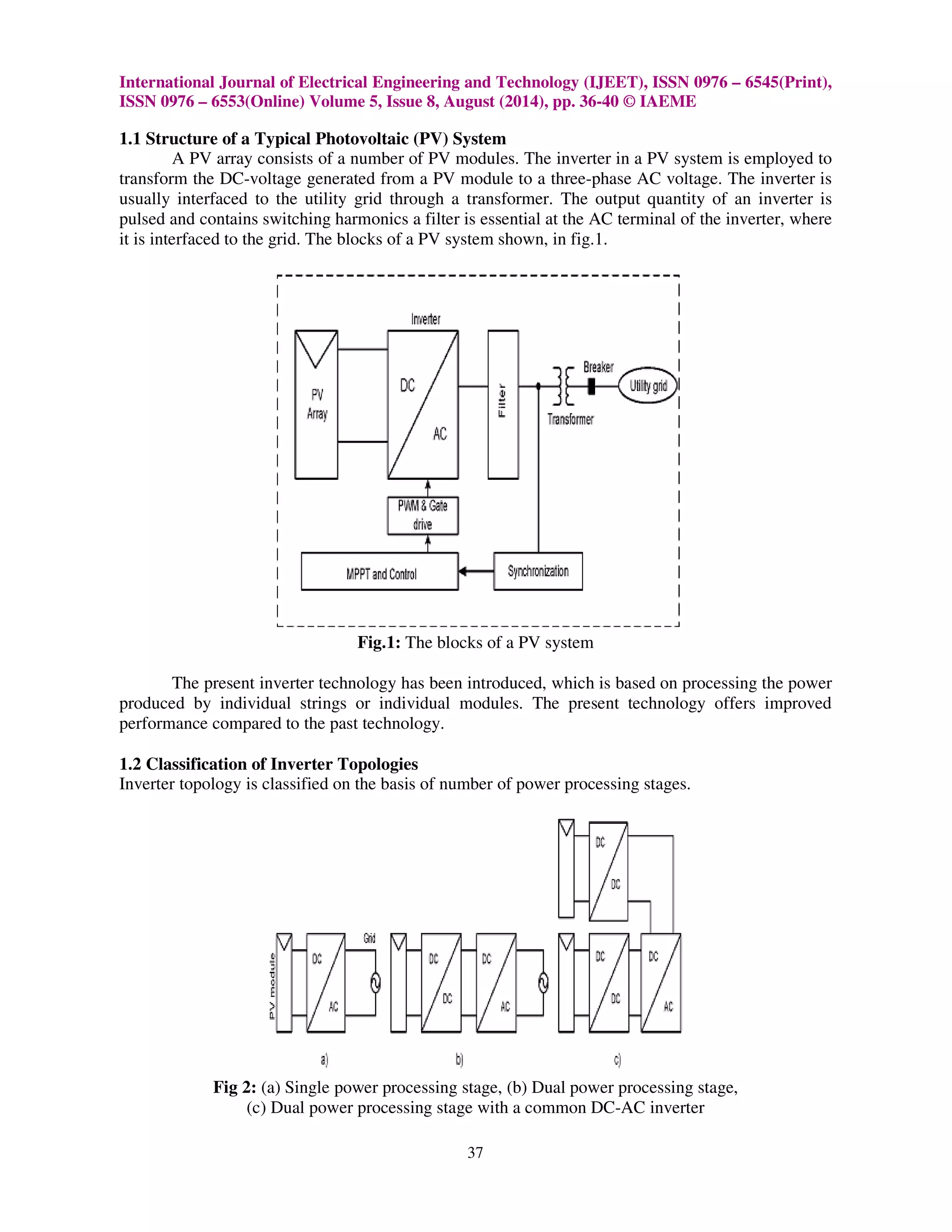 Study of grid connected pv system based on current source inverter | PDF