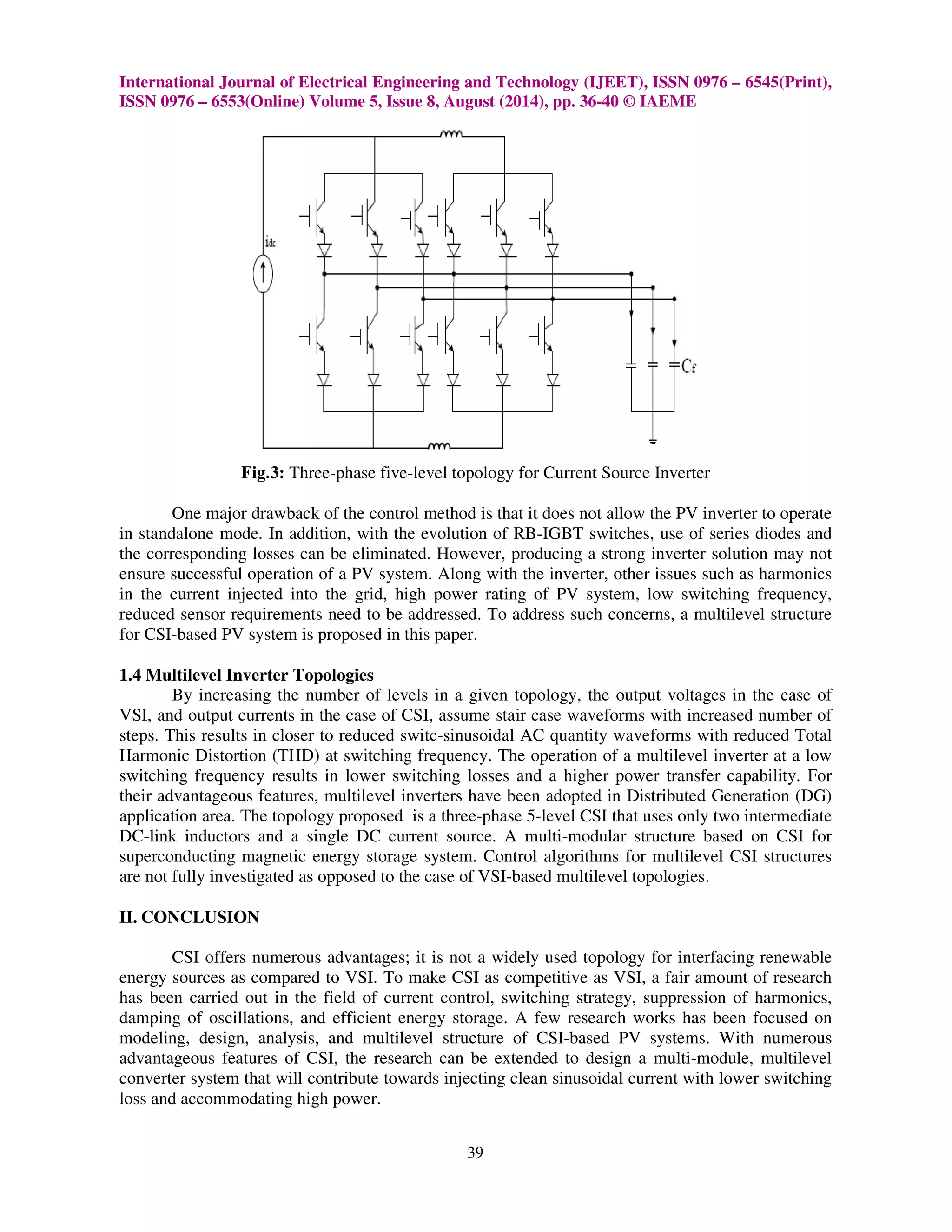Study of grid connected pv system based on current source inverter | PDF