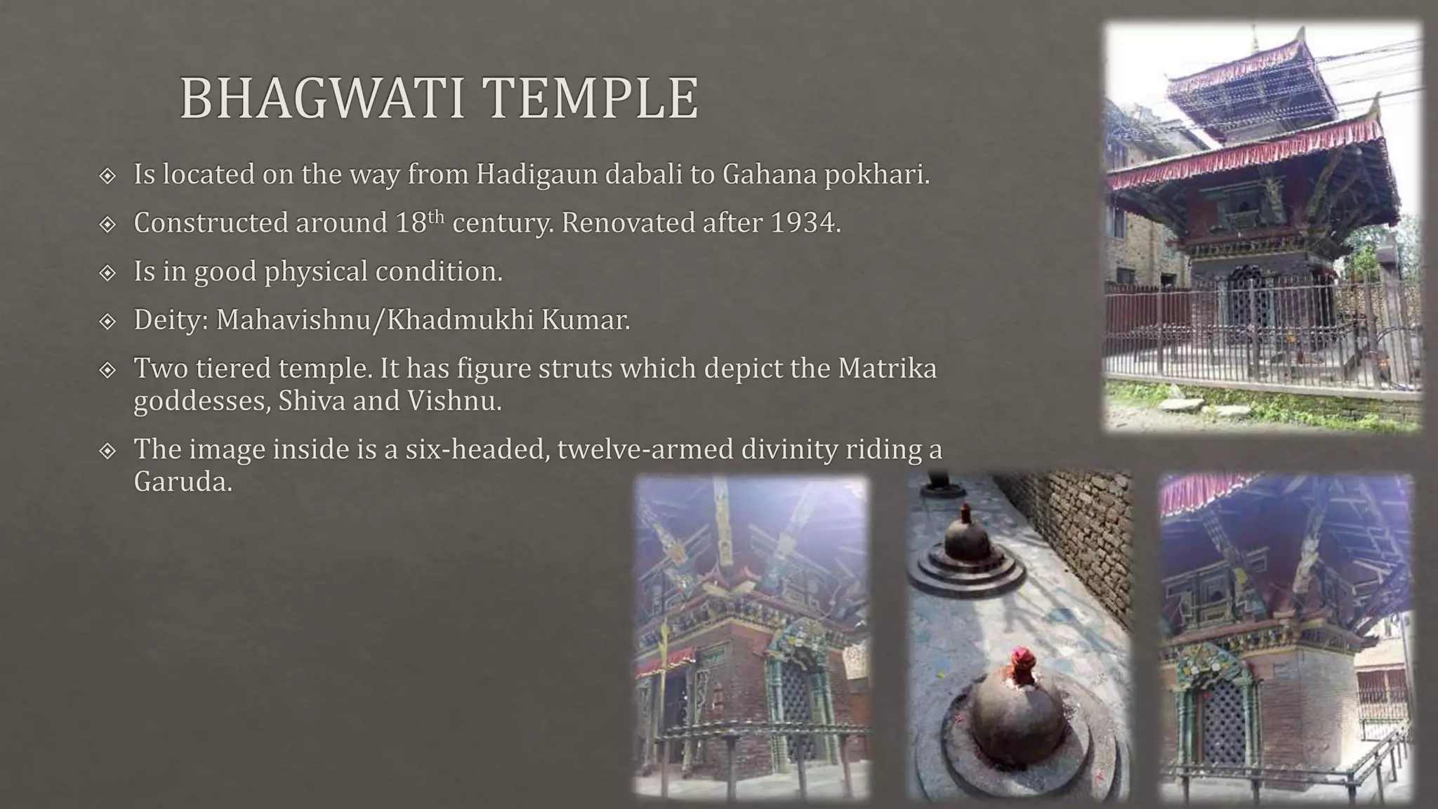 Study of krishna, bhagwati and dhanaganesh in hadigaun | PPT