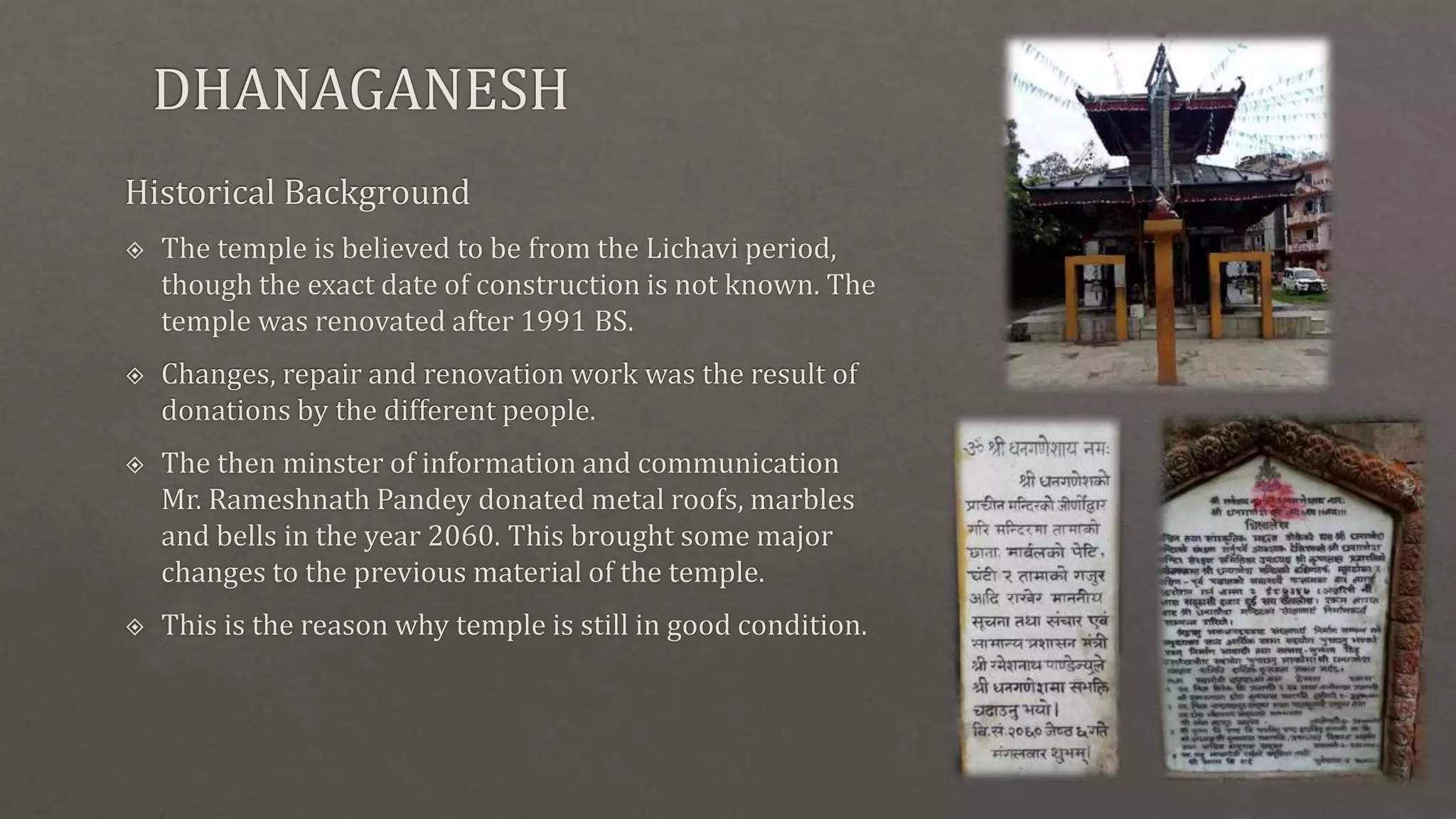 Study of krishna, bhagwati and dhanaganesh in hadigaun | PPT