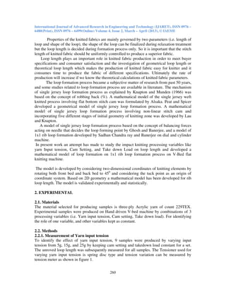 Study of loop formation process on 1 x1 v bed rib knitting machine | PDF