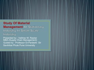 Study of material management | PPT
