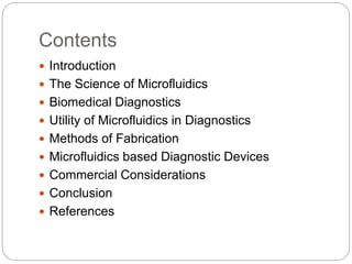 Study of Microfluidics and its Application in Biomedical Diagnostic Devices | PPTX