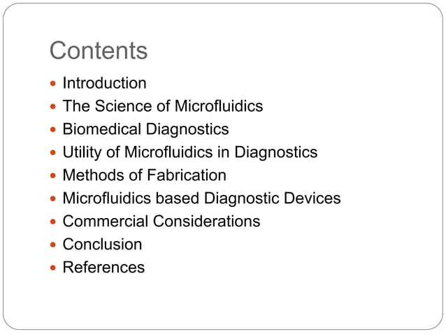 Study of Microfluidics and its Application in Biomedical Diagnostic Devices | PPTX