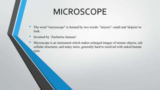 MICROSCOPE-Study of Microscope,types.pptx | Photography | Arts and Crafts