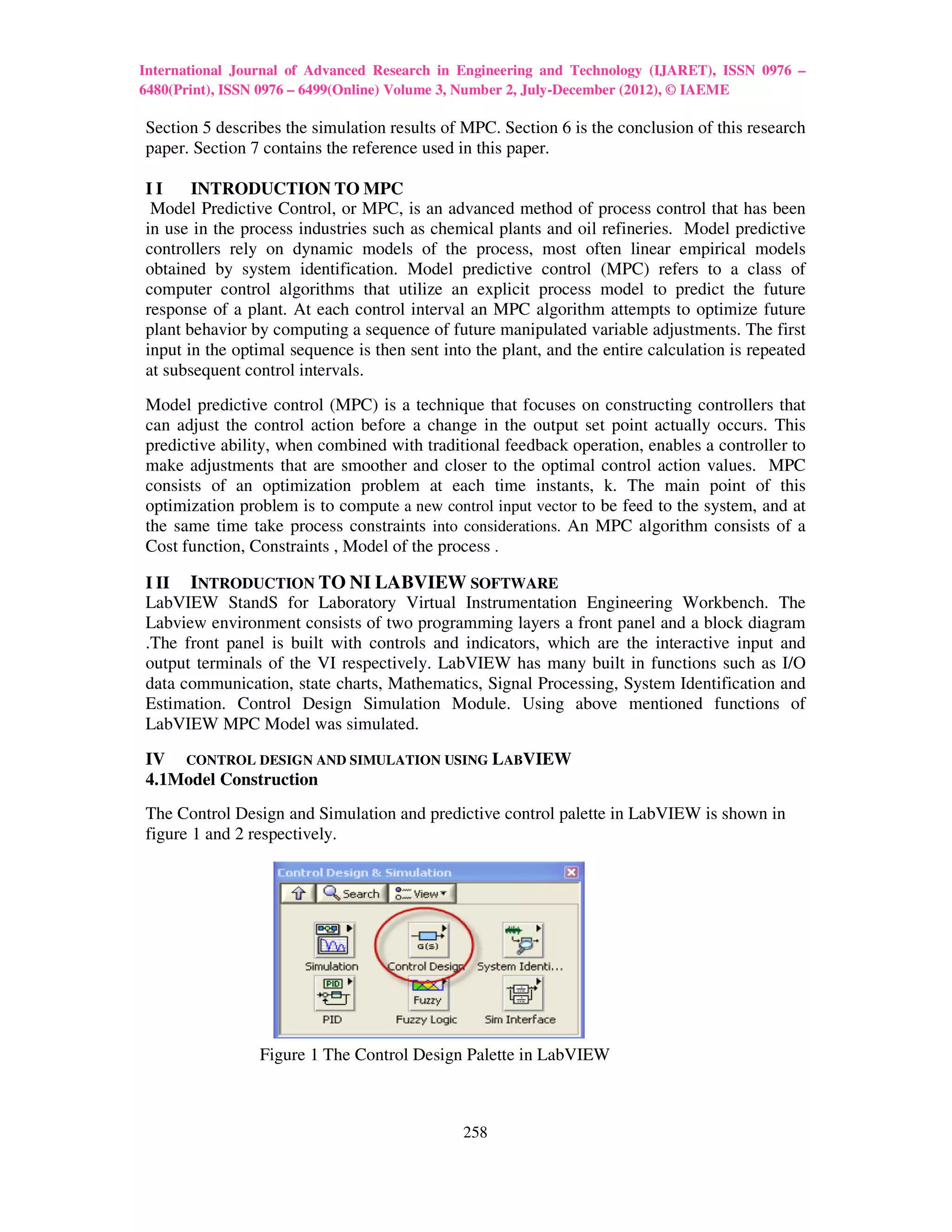 Study of model predictive control using ni lab view | PDF