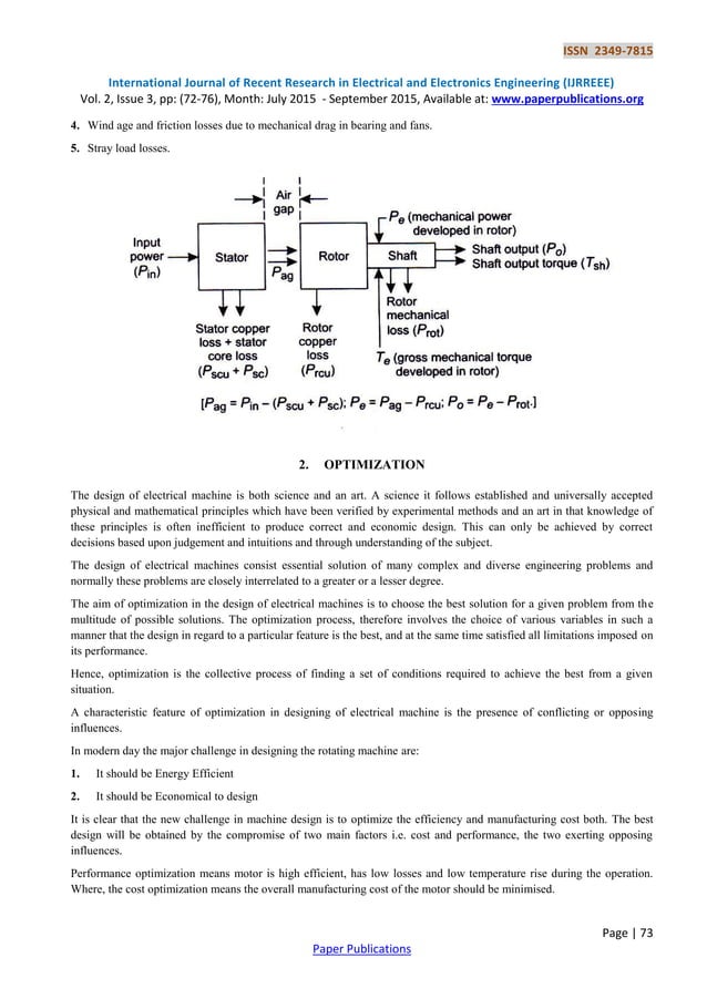 Study of Optimization of Squirrel Cage Induction Motor Using DCR Technology | PDF