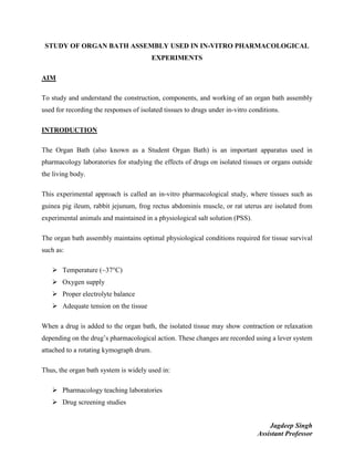 Ex pharma series practical Study of Organ Bath Assembly in In-Vitro ...