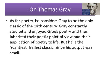 The Study of Poetry - Matthew Arnold | PPTX