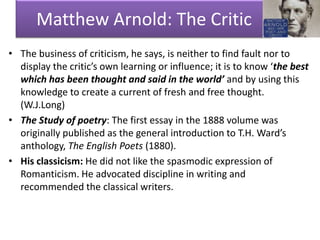 The Study of Poetry - Matthew Arnold | PPTX