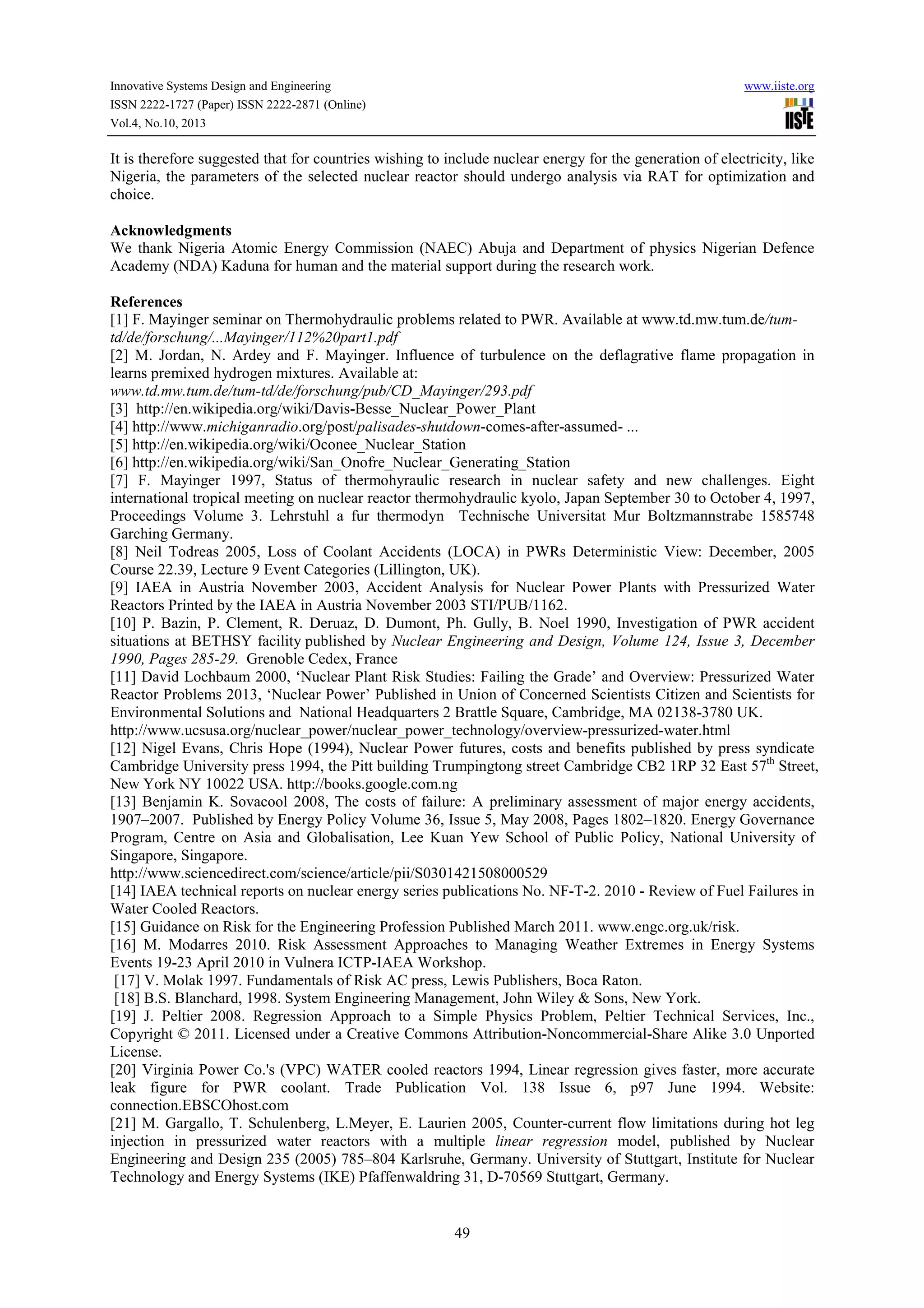 Study of pressurized water reactor design models | PDF