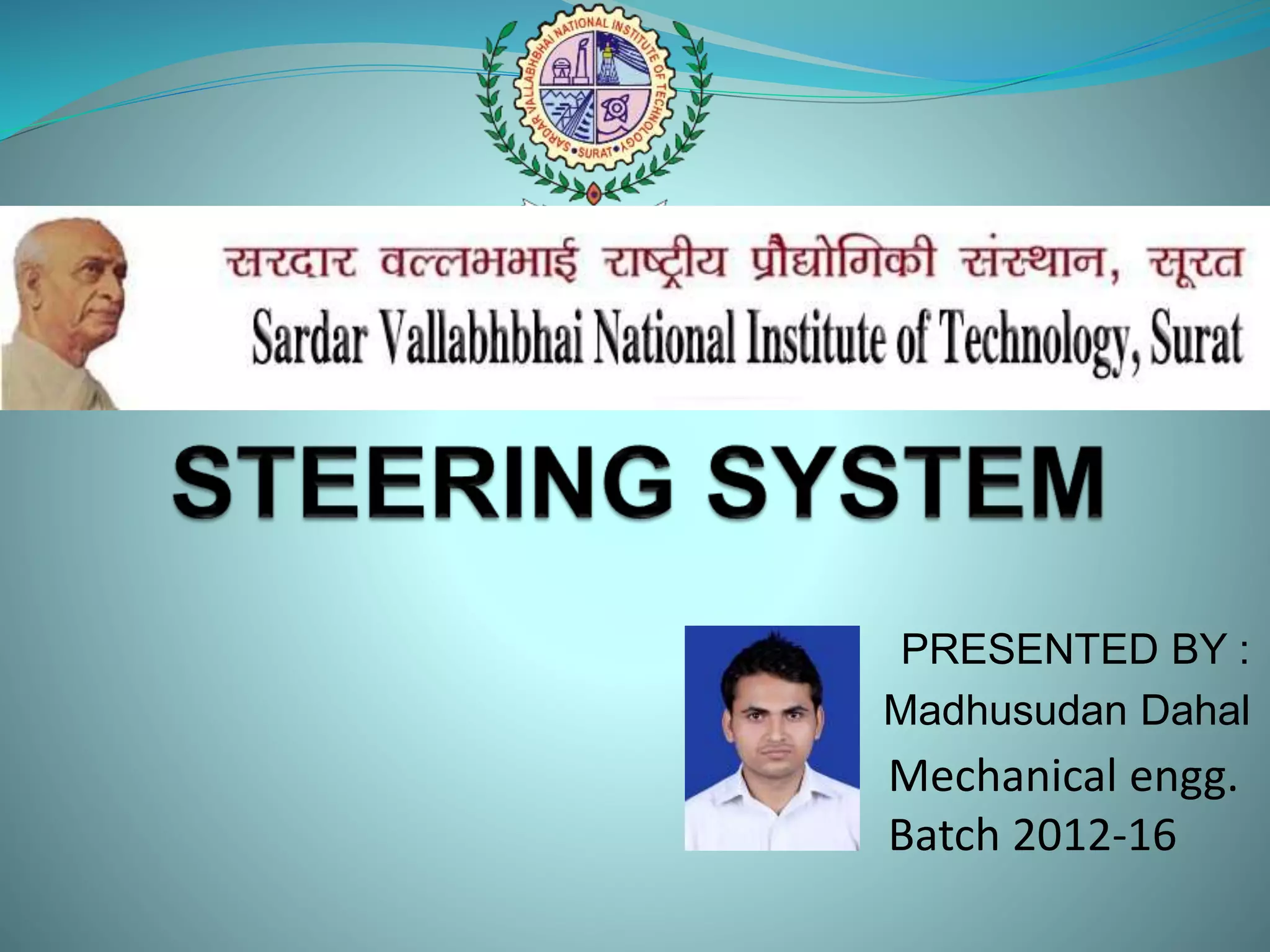 Study of principles of steering | PPTX