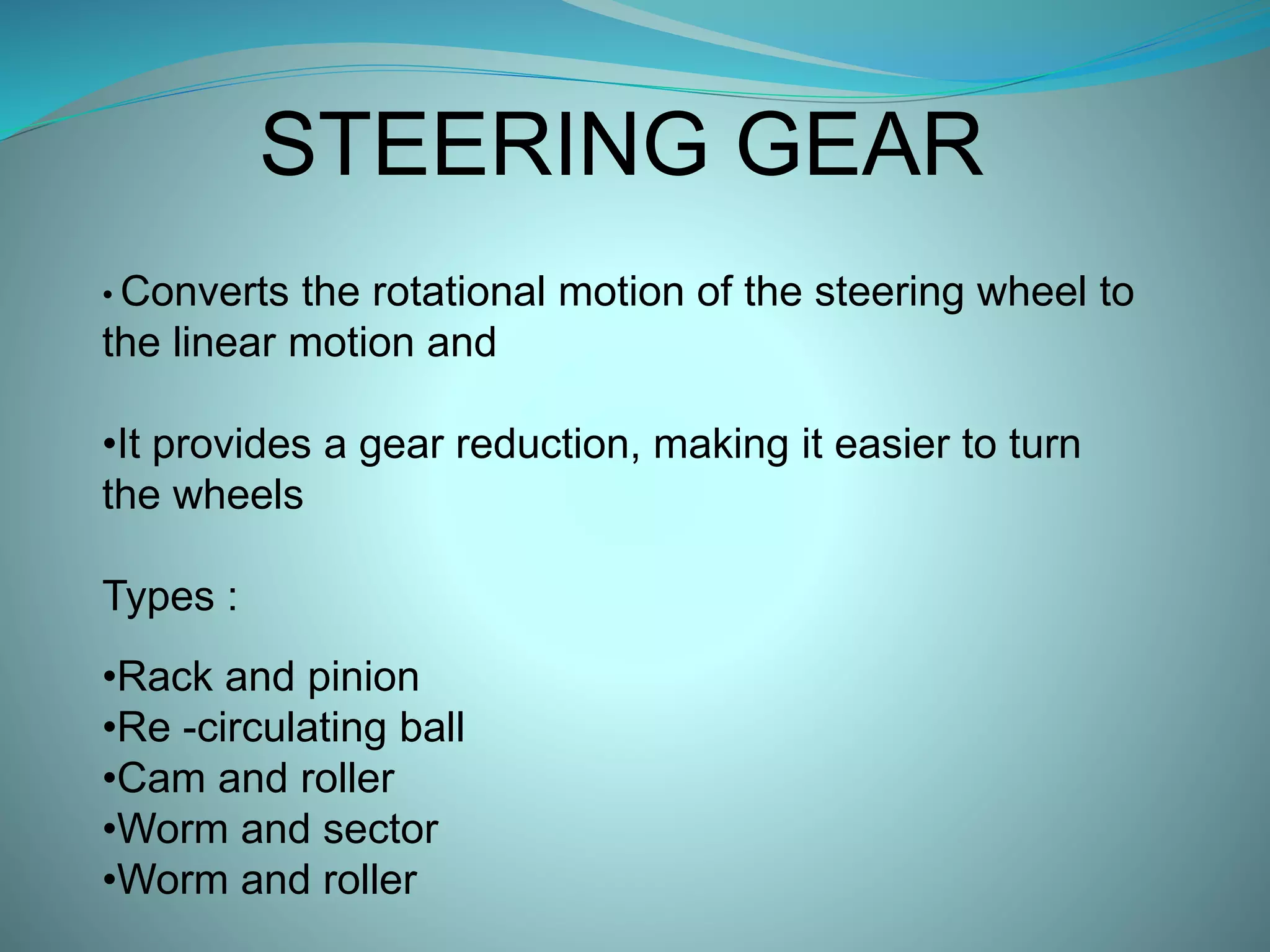 Study of principles of steering | PPTX