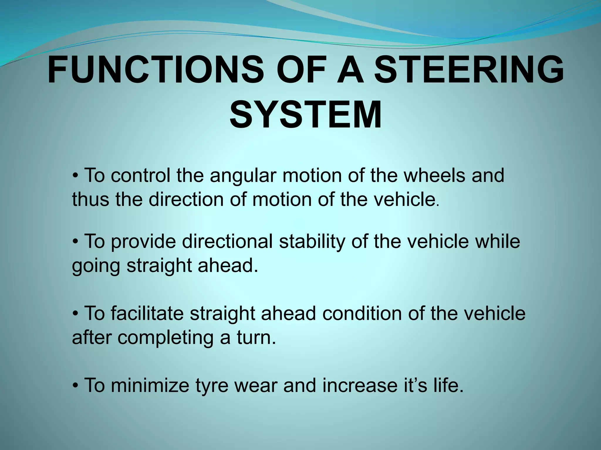 Study of principles of steering | PPTX