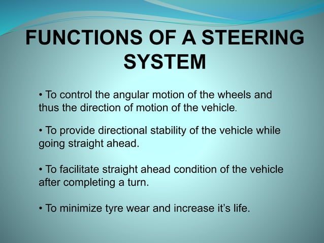 Study of principles of steering | PPTX