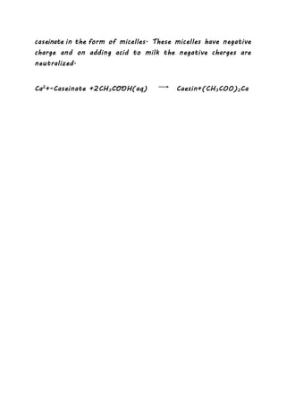 Study of quantity of caesin present in different samples of milk | DOCX