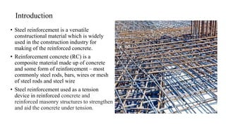 Study of rebars in construction | PPTX