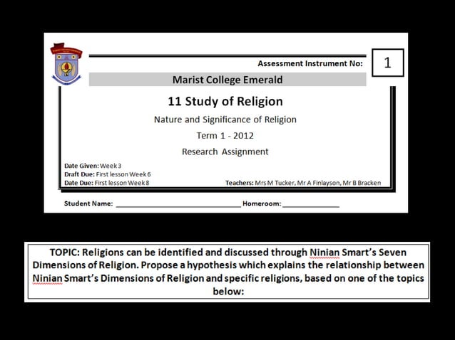 Study of Religion Assessment #1 | PPTX