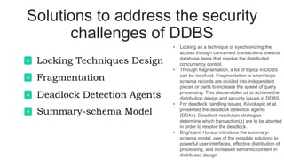 Study of Security functionality in Distributed Database.pptx | Databases | Computer Software and ...