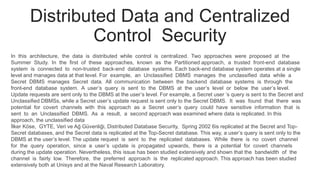 Study of Security functionality in Distributed Database.pptx | Databases | Computer Software and ...