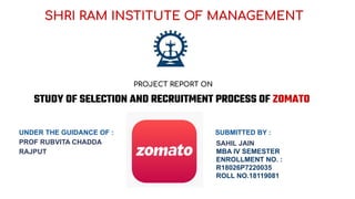 Study of selection and recruitment process of Zomato | PDF