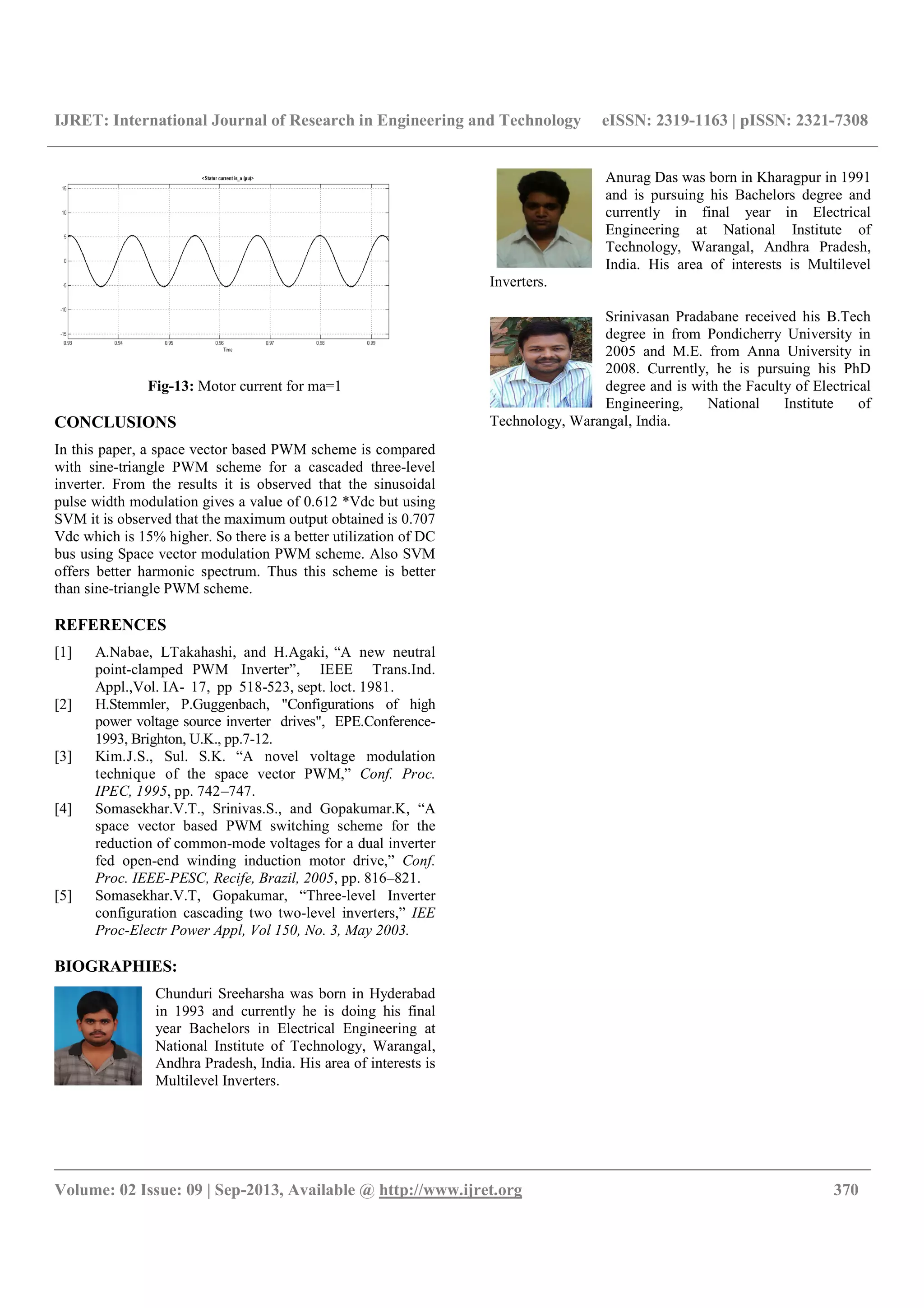 Study of sinusoidal and space vector pulse width | PDF