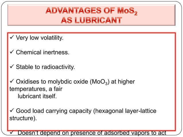Study of solid lubrication with MoS2 coating | PPT