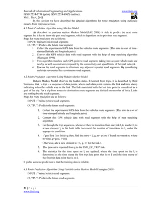 Study of statistical models for route prediction algorithms in vanet | PDF