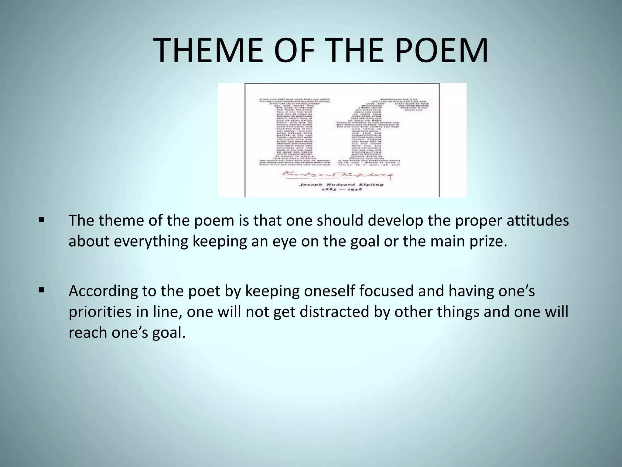 Study of the poem "IF" by Rudyard Kipling | PPTX