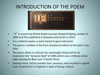 Study of the poem "IF" by Rudyard Kipling | PPTX