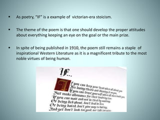 Study of the poem "IF" by Rudyard Kipling | PPTX