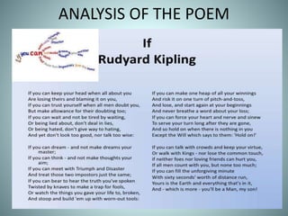 Study of the poem "IF" by Rudyard Kipling | PPTX