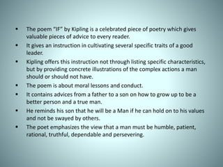Study of the poem "IF" by Rudyard Kipling | PPTX