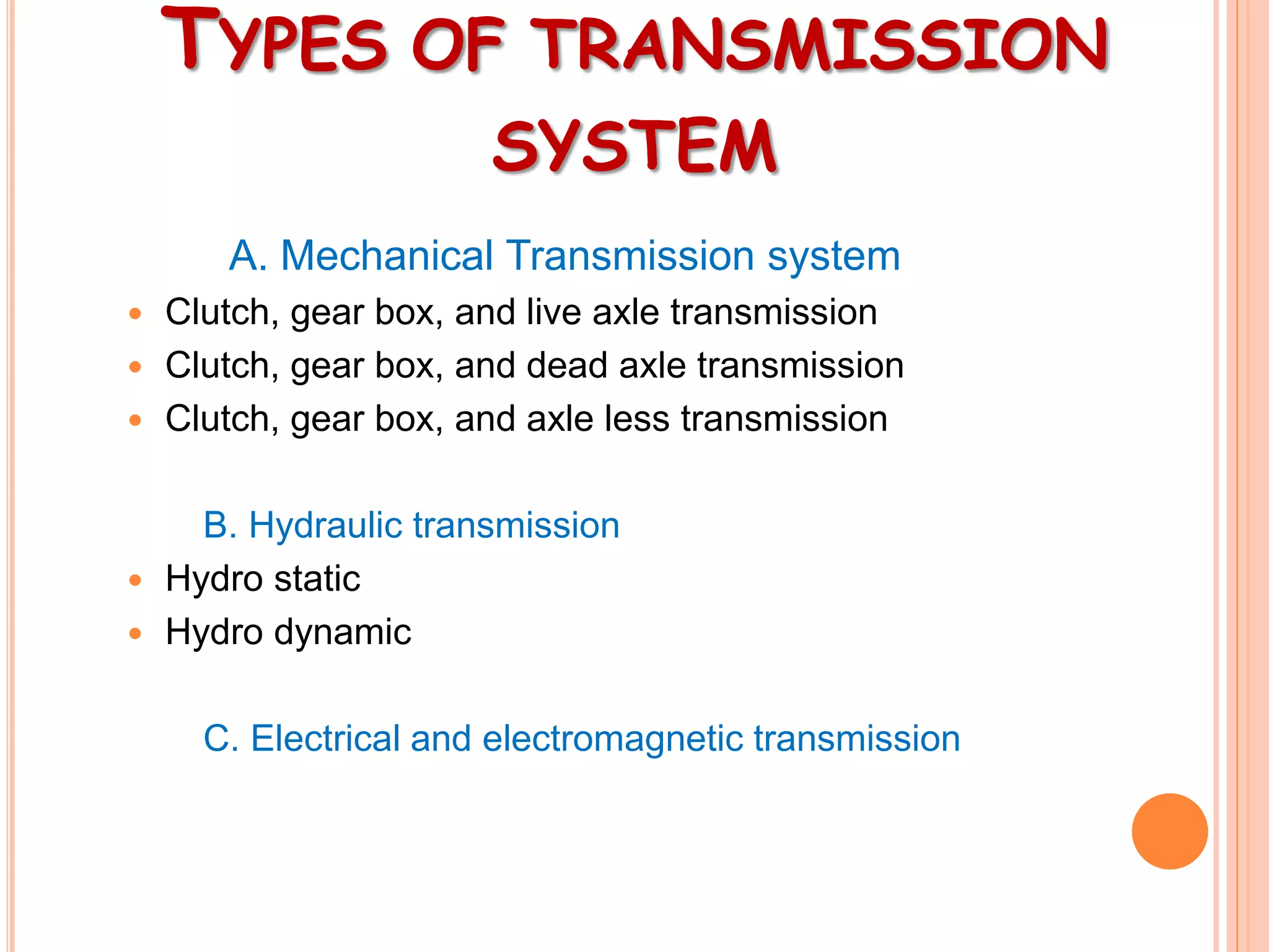 Study of transmission system of automobile | PPTX