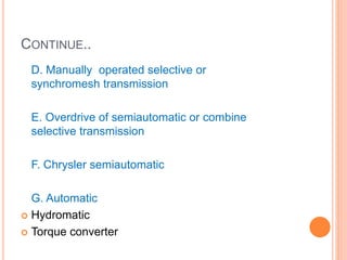 Study of transmission system of automobile | PPTX