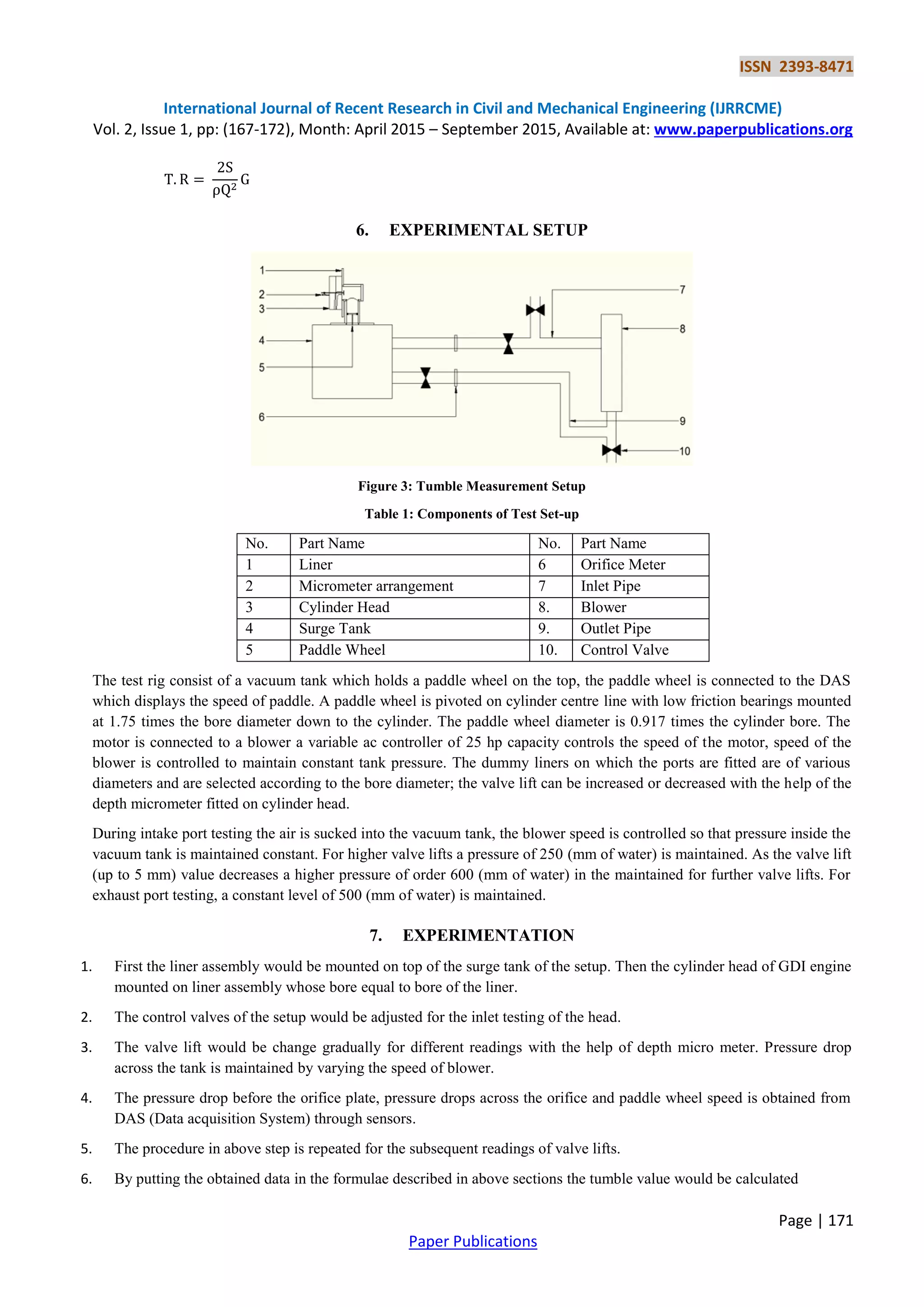 Study of Tumble Measurement on a Steady State Flow Rig | PDF