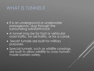 Study of tunnel engineering | PPTX