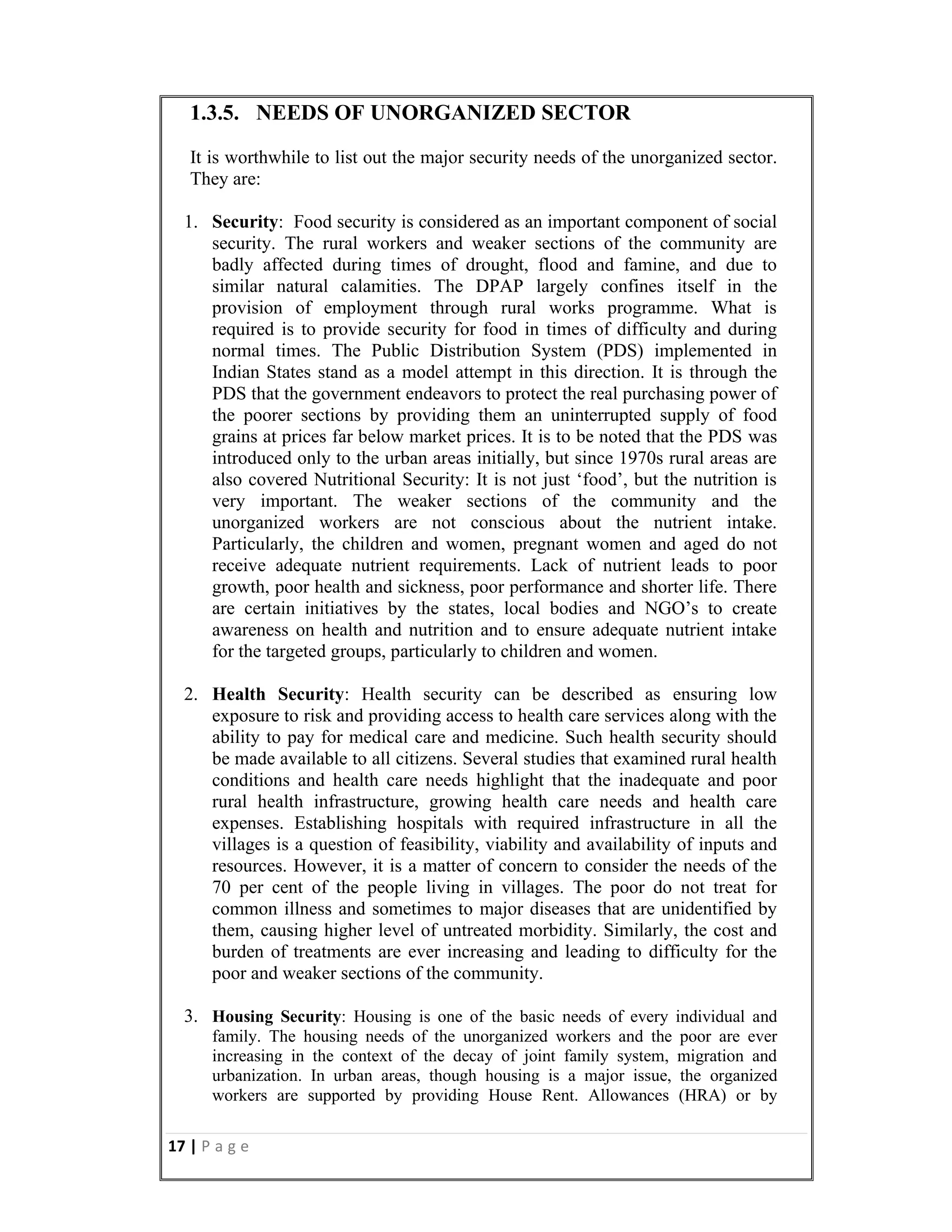 Study of unorganized sector in india | PDF