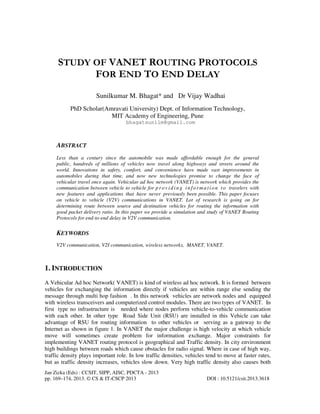 Study of vanet routing protocols for end to end delay | PDF