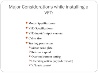 variable frequency drive (VFD) installation | PPT