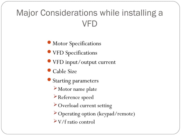variable frequency drive (VFD) installation | PPT | Technology & Computing