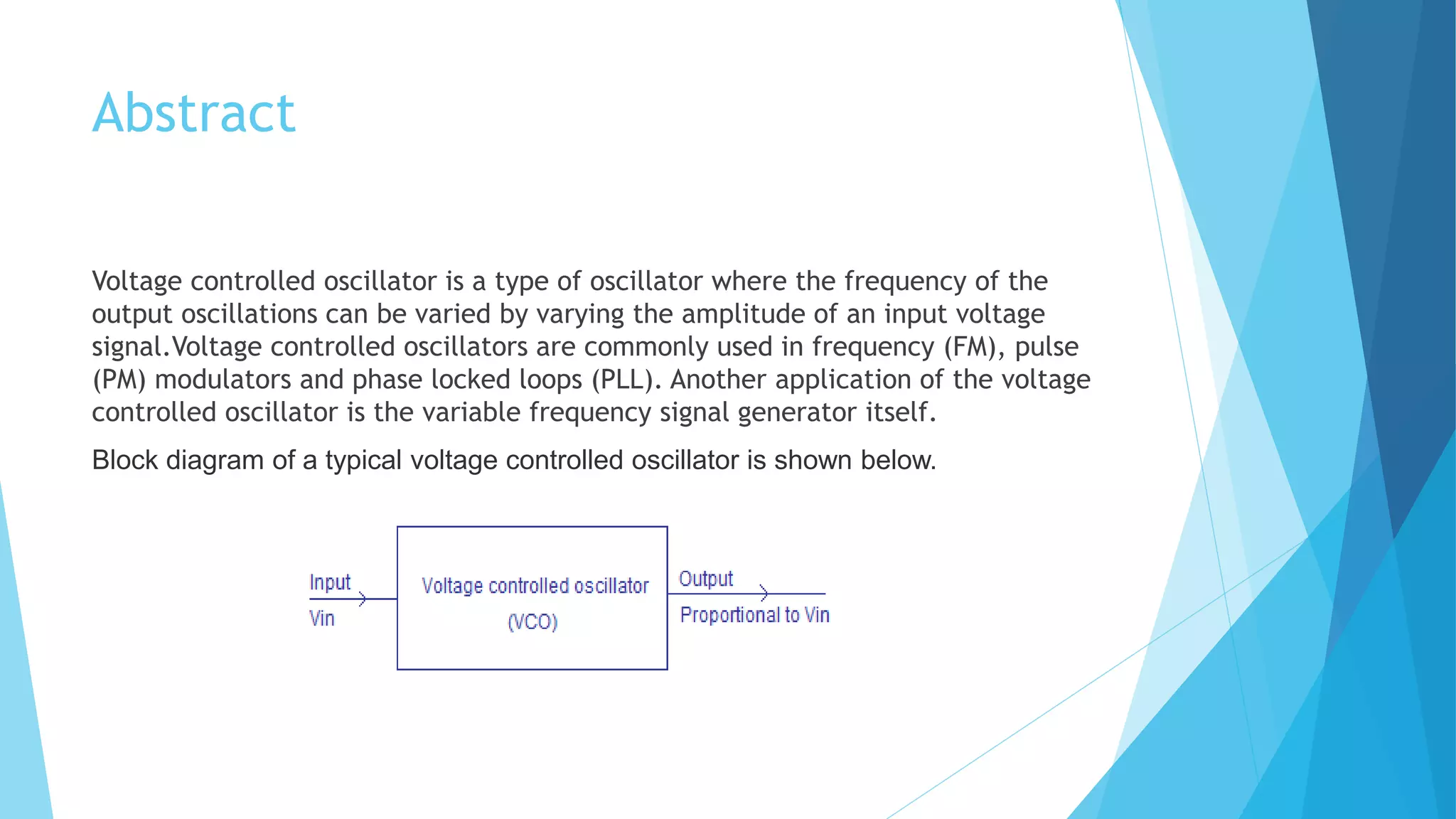 Study of vco_Voltage controlled Oscillator | PPTX