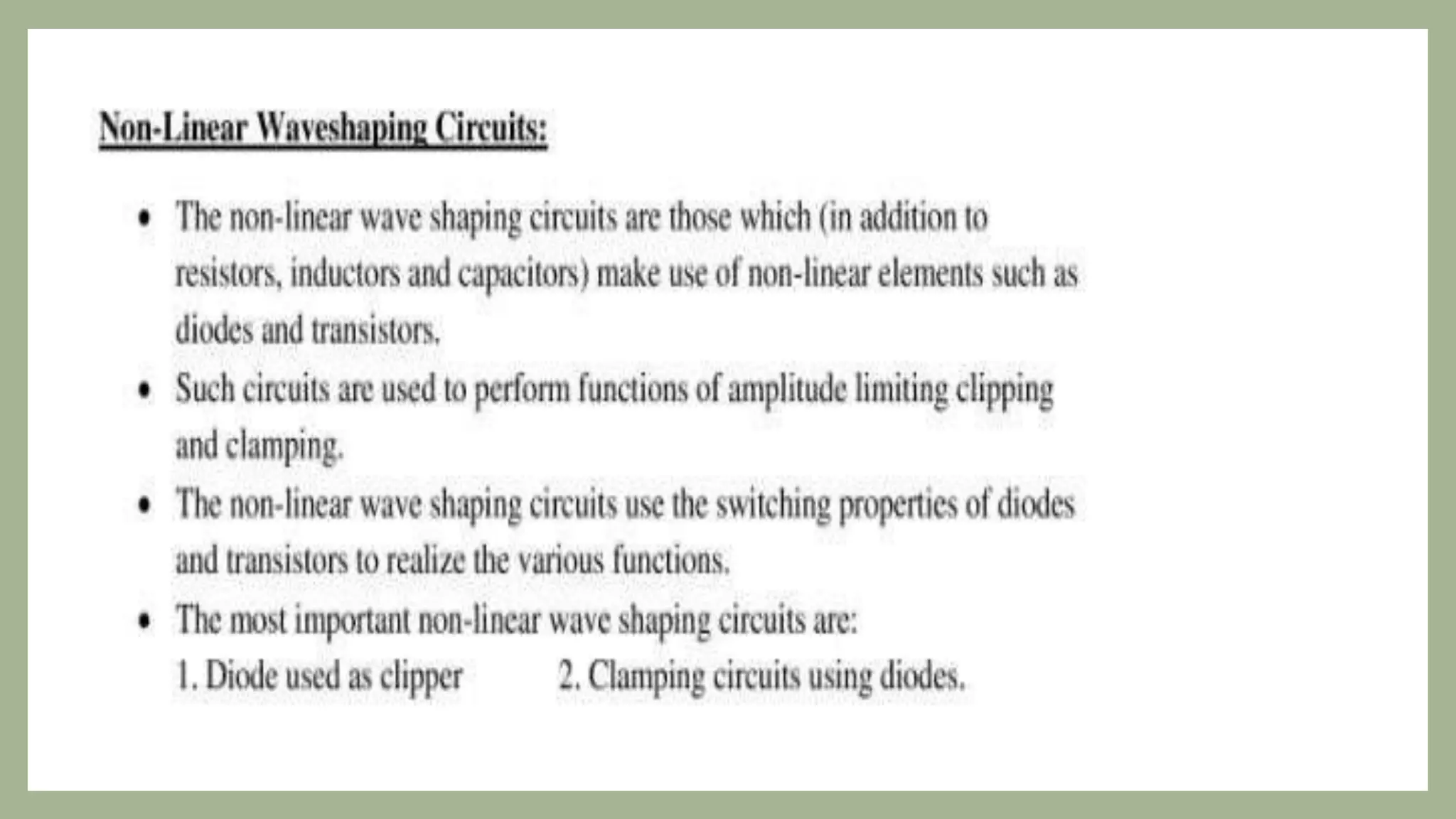 Study of wave shaping circuits of diode, integrators and ...
