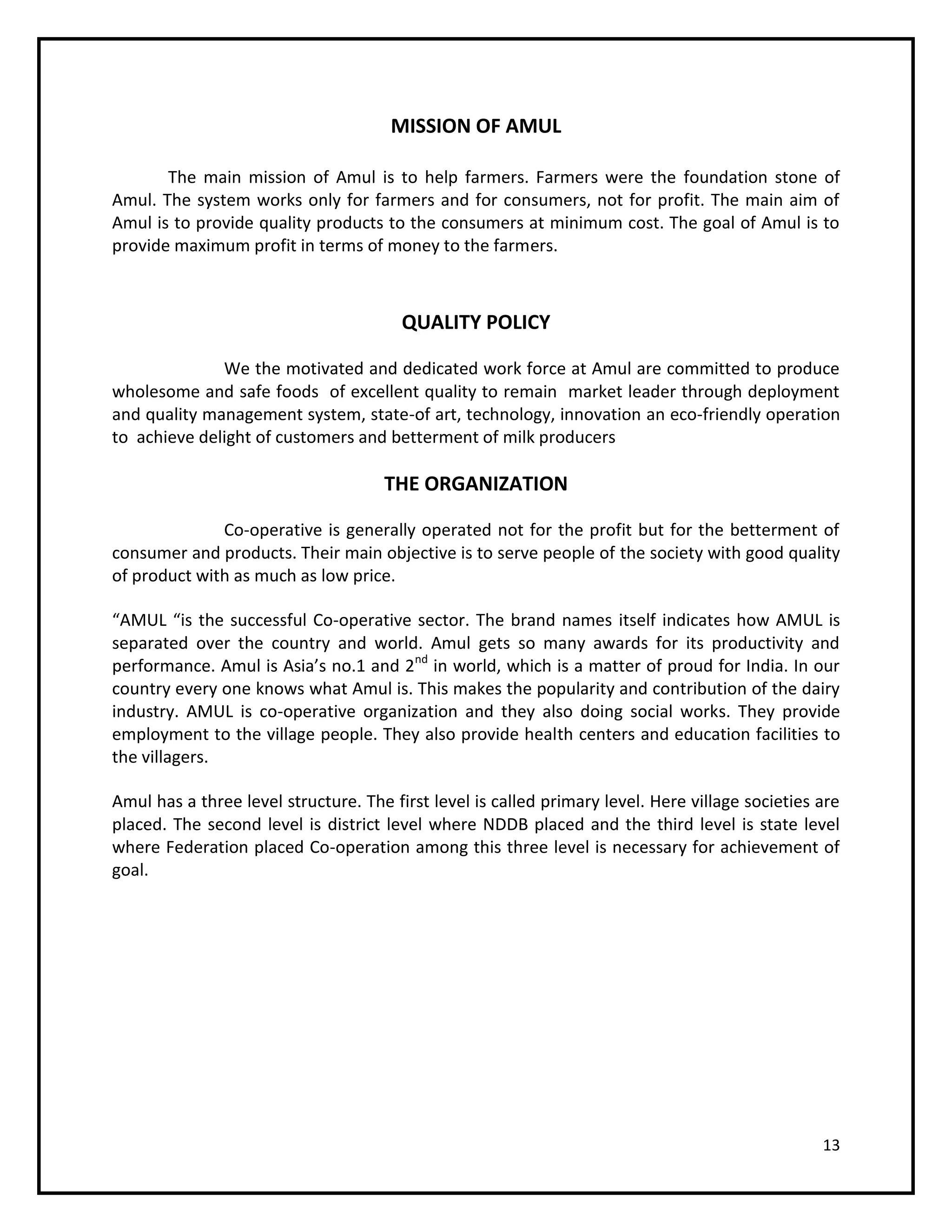 Study of workflow_at_amul,_anand | DOCX