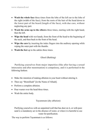A Study on Ablution, Bathing, Dry Ablution (Tayammum) and Prayer | PDF